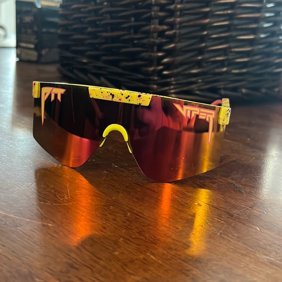 Pit Viper | Accessories | Yellow Pink Pit Viper Sunglasses | Poshmark
